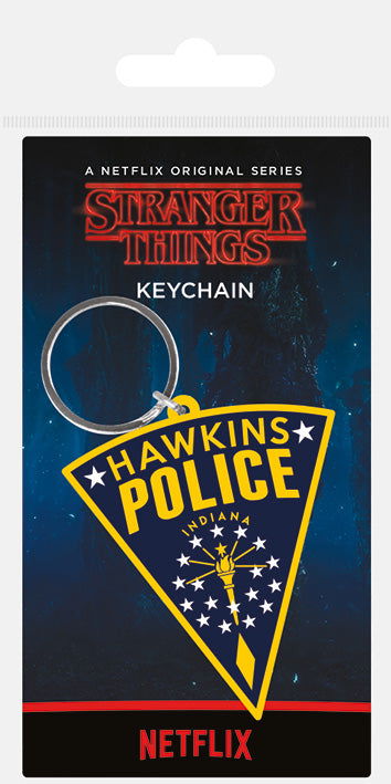 Stranger Things Hawkins Police Rubber Keyring – The Geek In Me